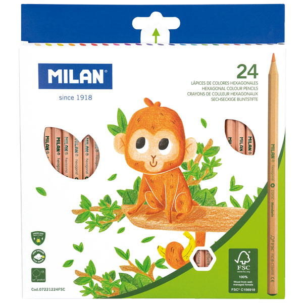 MILAN COLOURED PENCILS HEXAGONAL ASSORTED COLOURS PACK 24 Gisborne ...